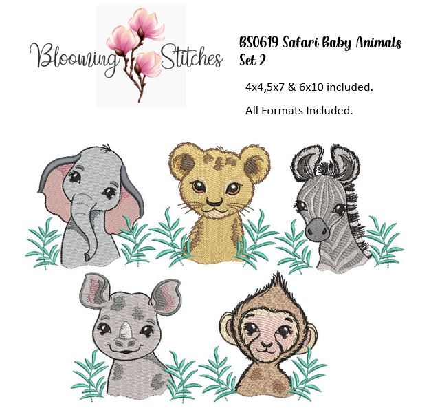 Safari Baby Animals SET 2 – Blooming Stitches