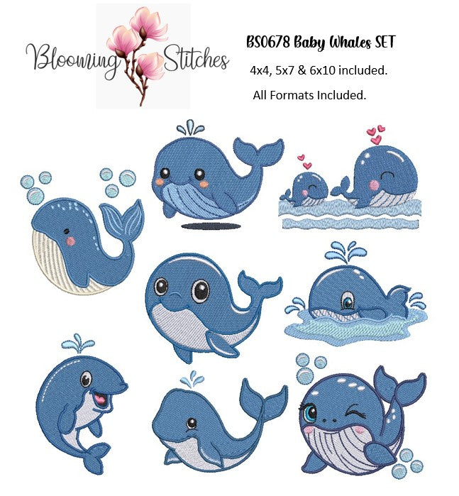 Baby Whales SET – Blooming Stitches