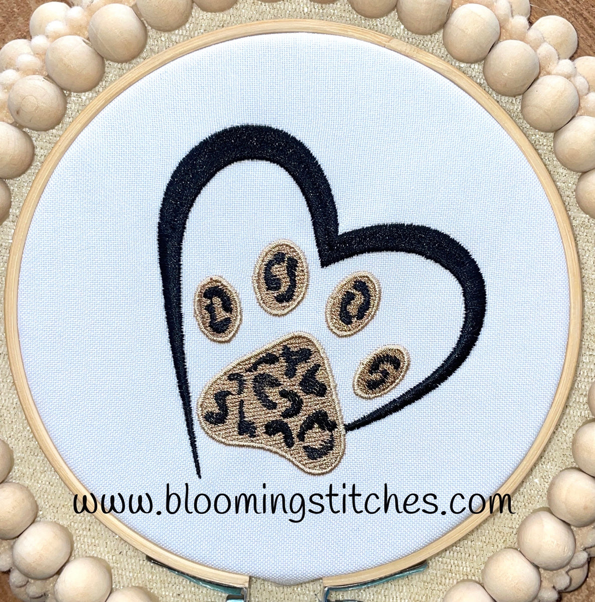 Heart & Leopard paw print – Blooming Stitches