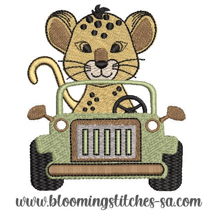 Safari Jeep Leopard – Blooming Stitches