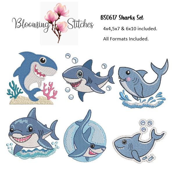 Sharks SET – Blooming Stitches