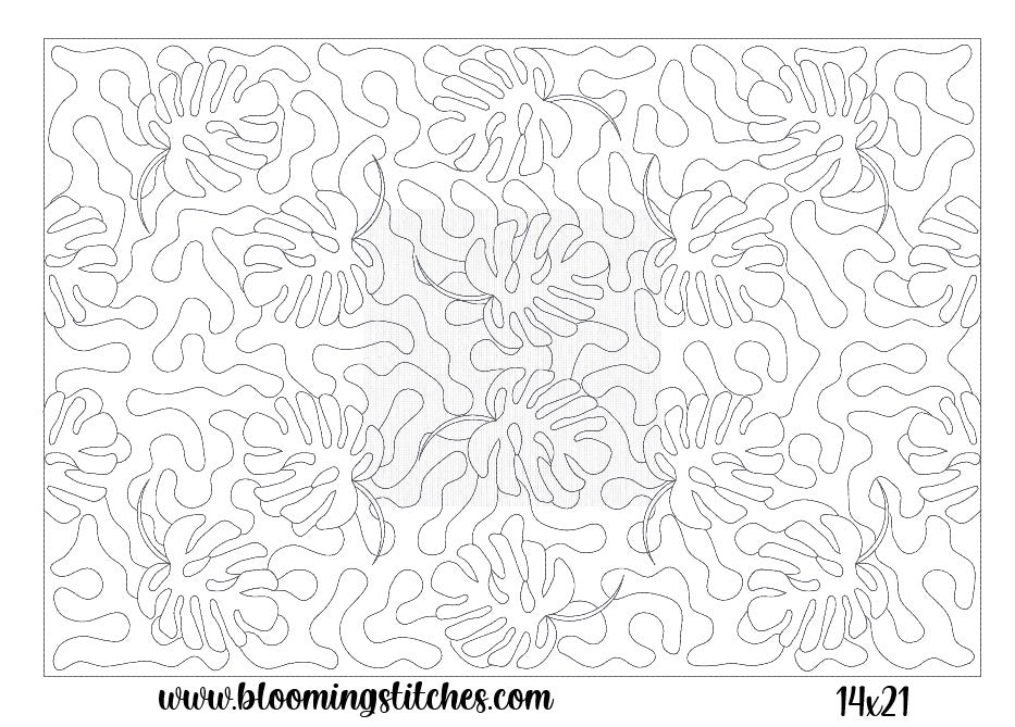 Monstera Leaves Quilt Block – Blooming Stitches