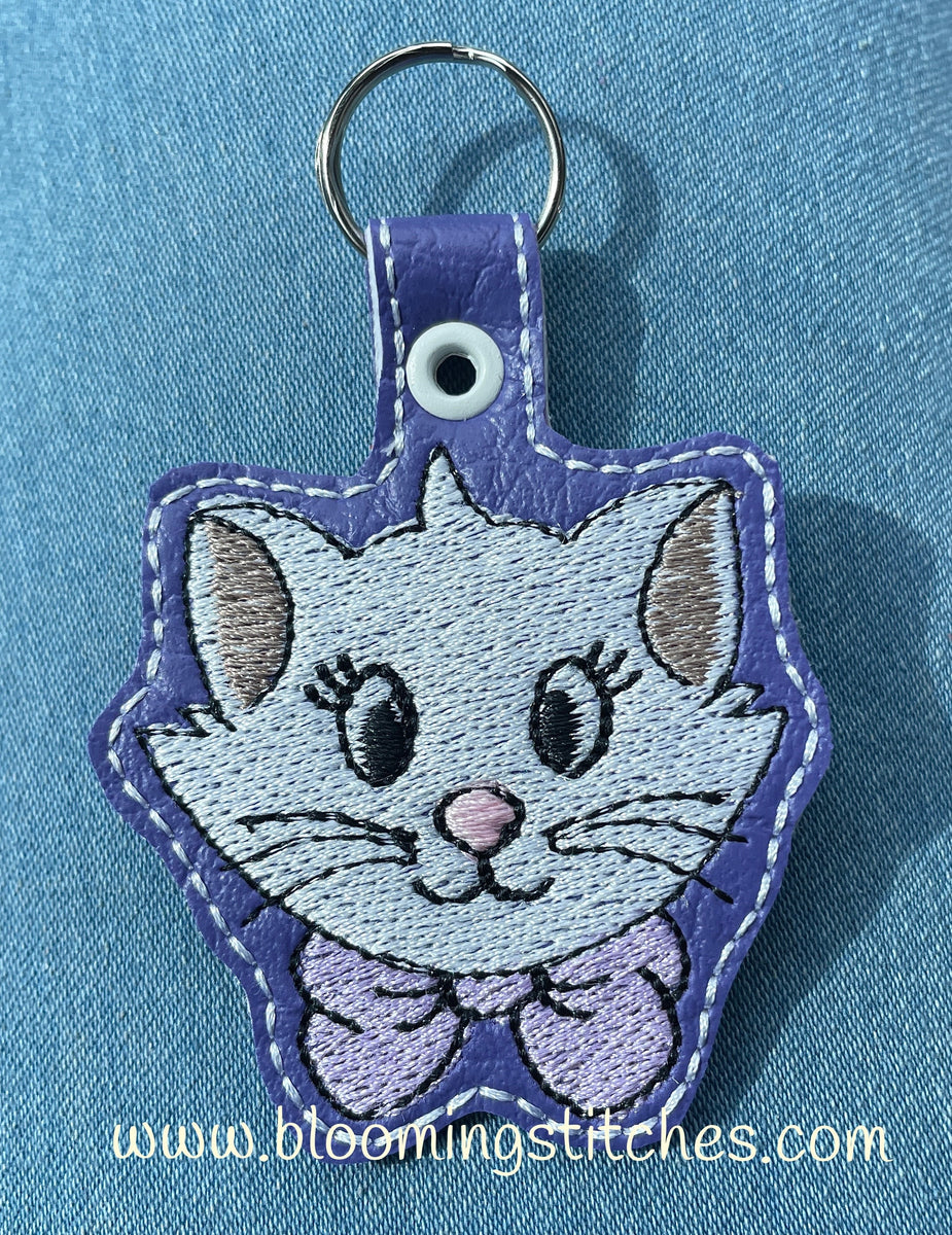 Cat Head Key Fob – Blooming Stitches